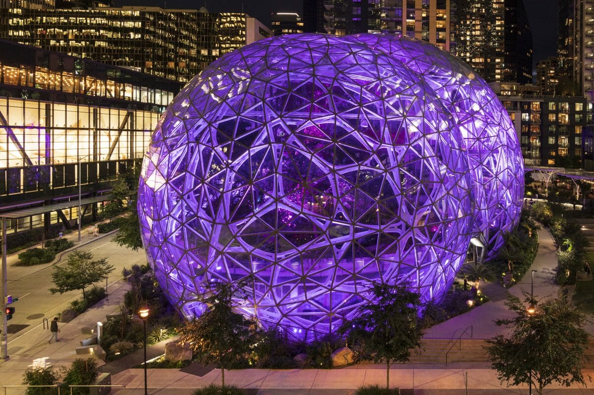 Amazon Spheres go purple for Spirit Day | GLAAD