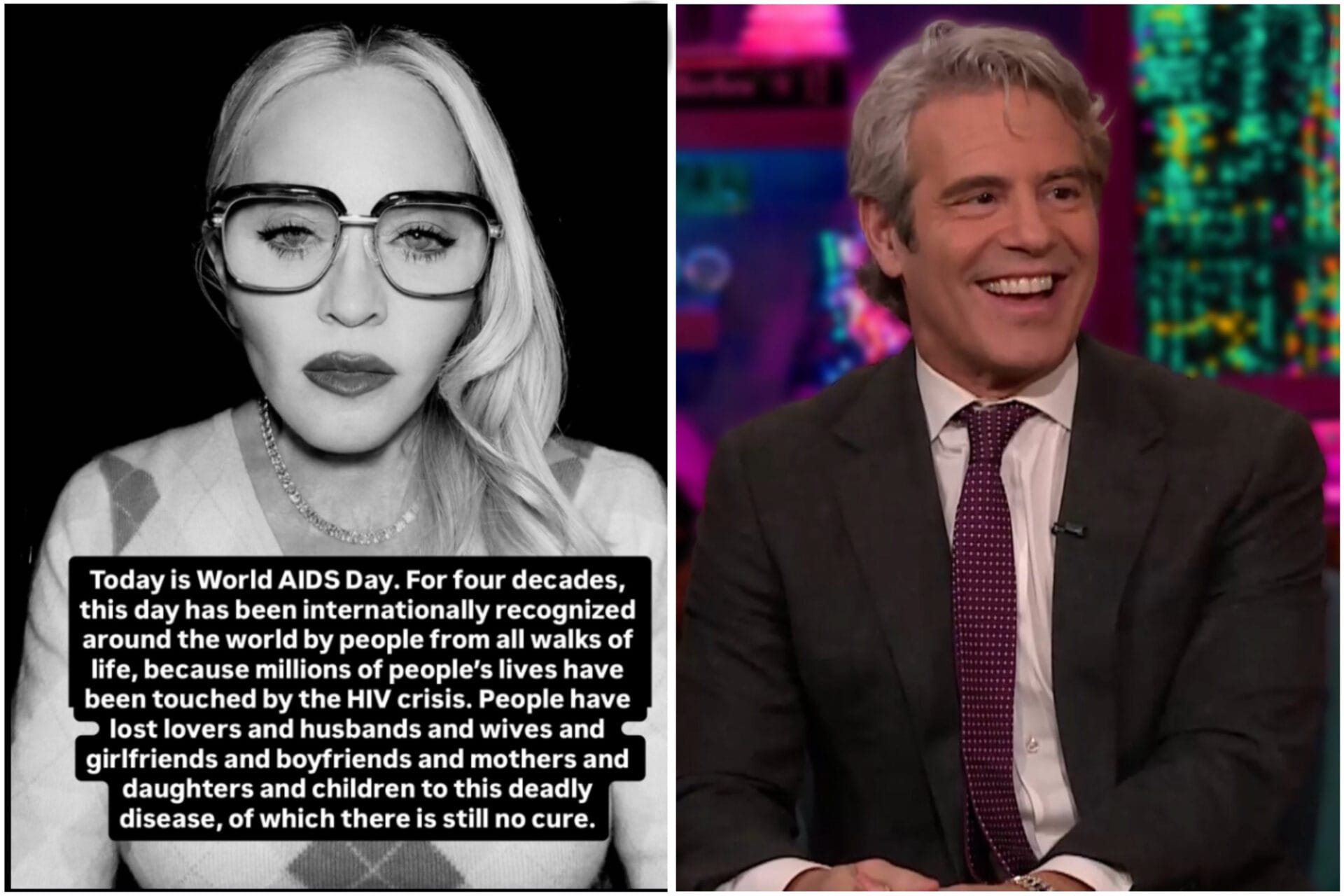GLAAD Honorees Madonna & Andy Cohen Reaffirm Commitment on World AIDS ...